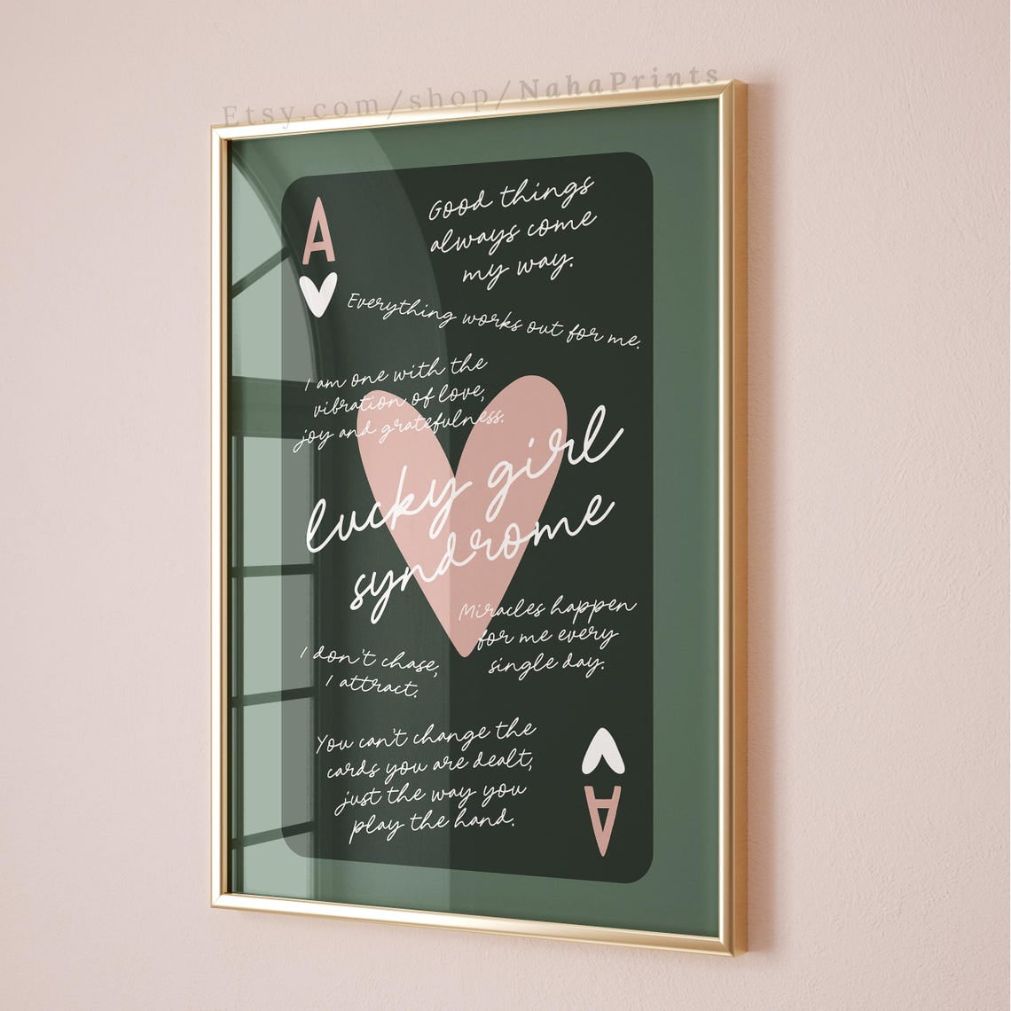 Kna Prints - Lucky Girl Syndrome Ace Of Hearts Card Aesthetic Poster ...