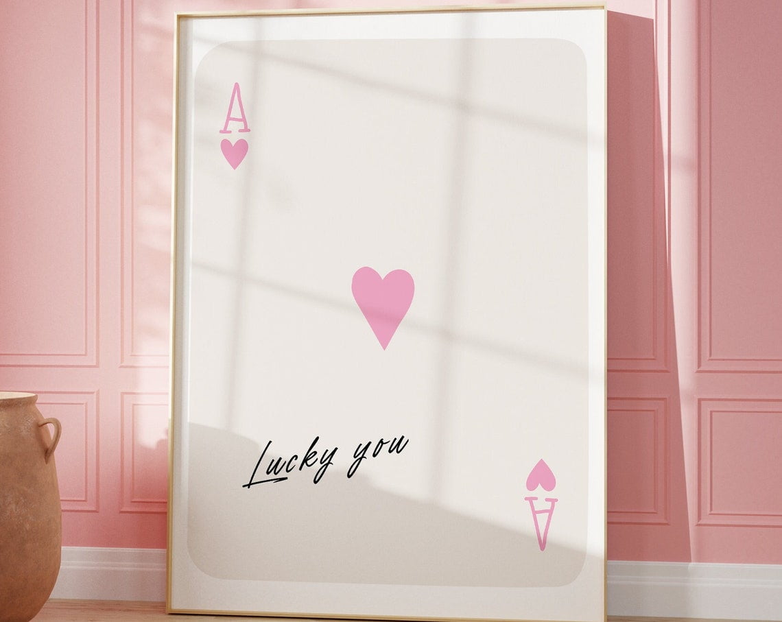 Kna Prints - Lucky You, Lucky Girl Syndrome, Playing Card Print, Retro ...