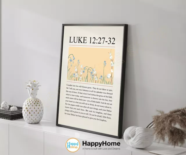 Kna Prints - Luke 12:27-32 Niv Wall Art Bible Verse Prints Christian ...