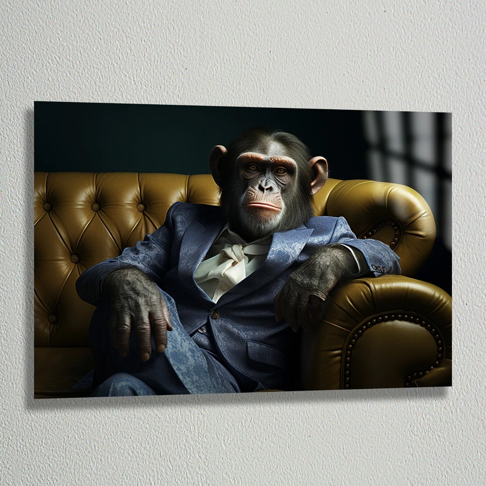 Kna Prints - Mafia Boss Monkey, Monkey Art, Living Room, Mafia Boss ...