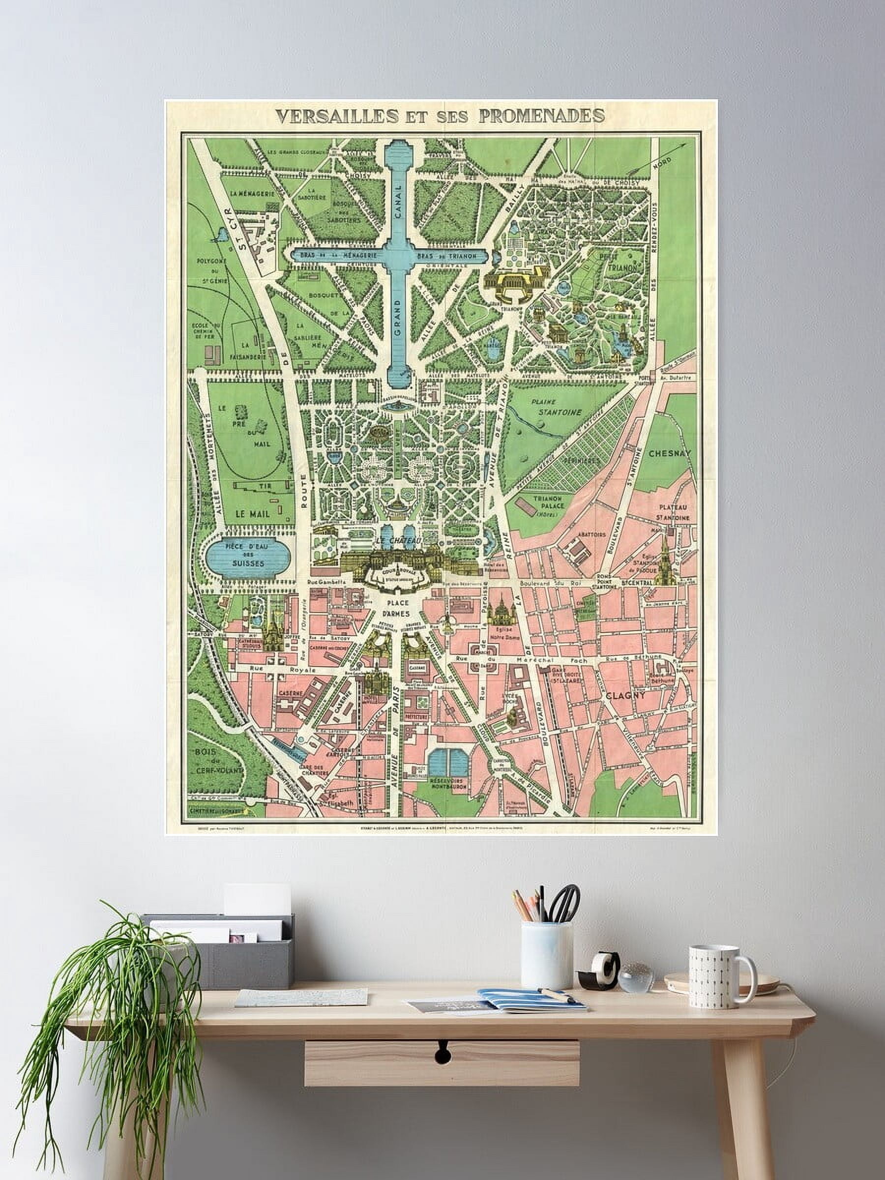 Kna Prints - Map Of Versailles Et Ses Promenades, 1920 By Leconte ...