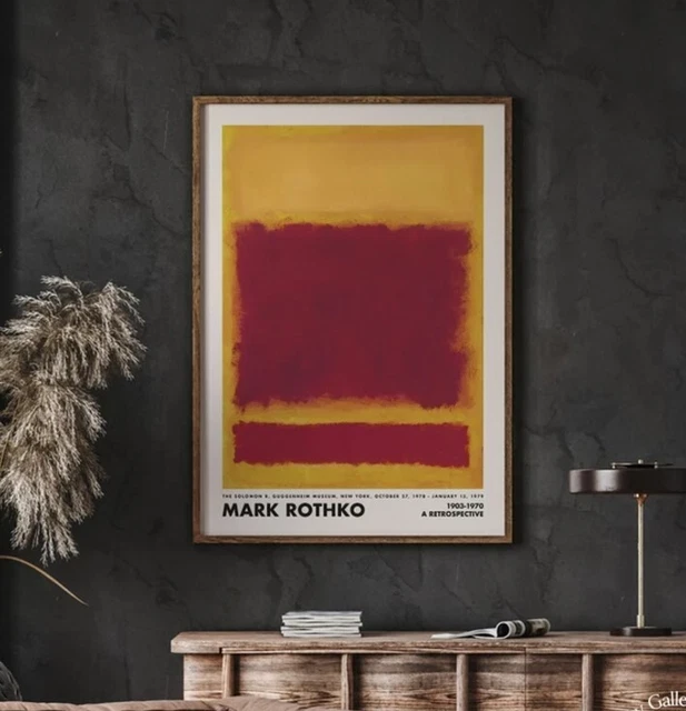 Kna Prints - Mark Rothko Art Print, Yellow - Red Exhibition Poster ...