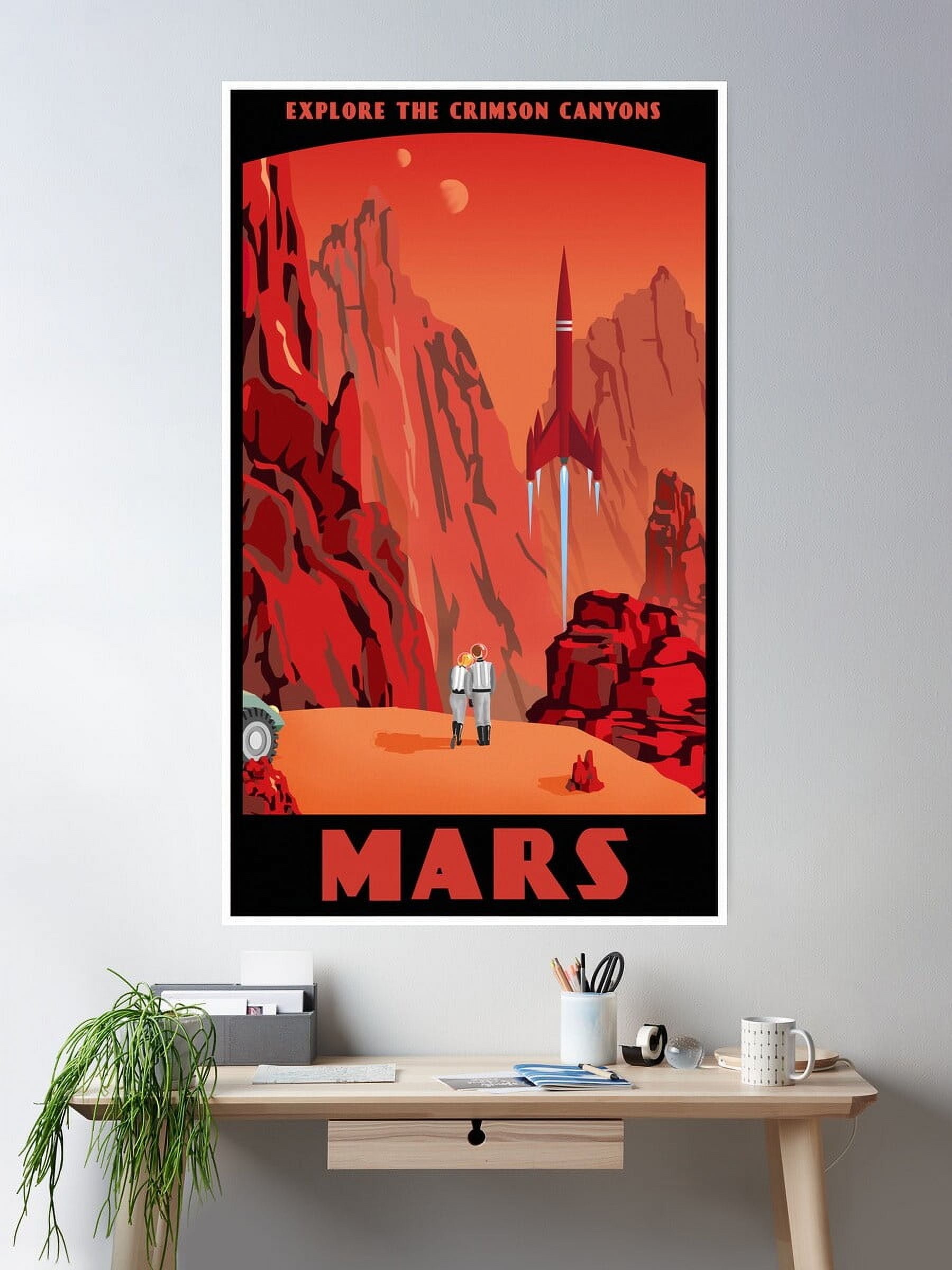 Kna Prints - Mars Travel Poster Poster, UNFRAMED-12x18 - Walmart.com