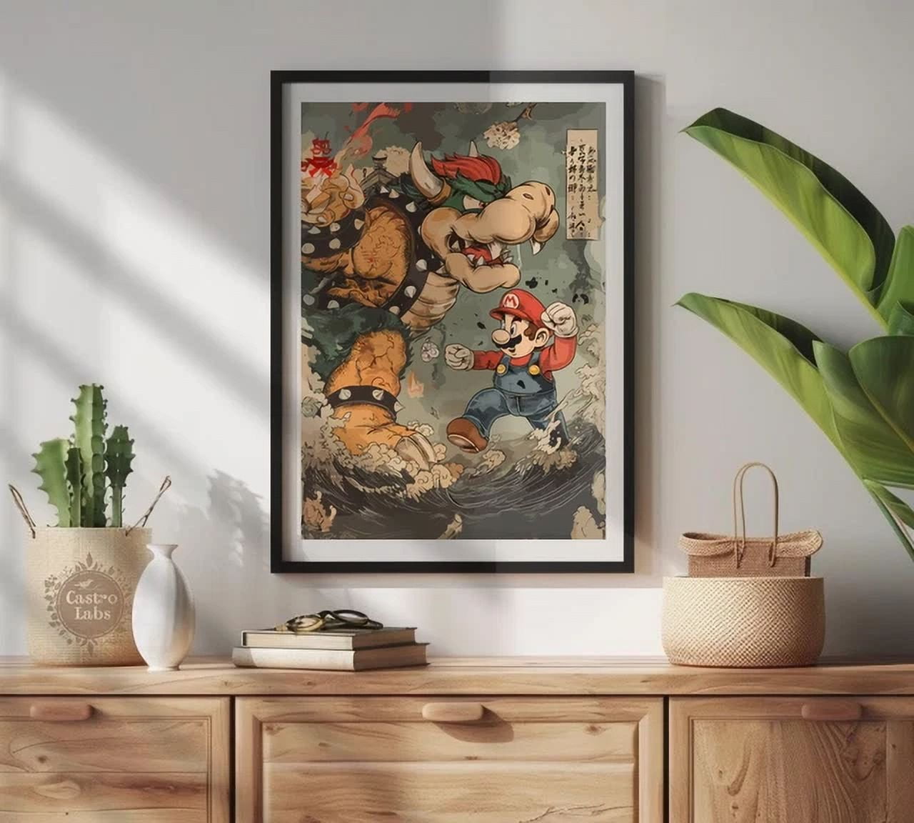 Kna Prints - Martio Vs Bowser Japanese Style Art Print - Epic Battle ...