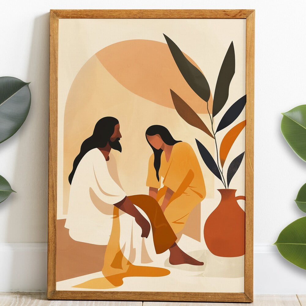 Kna Prints - Mary With Alabaster Flask, John 12:3, Jesus Print, Bible ...