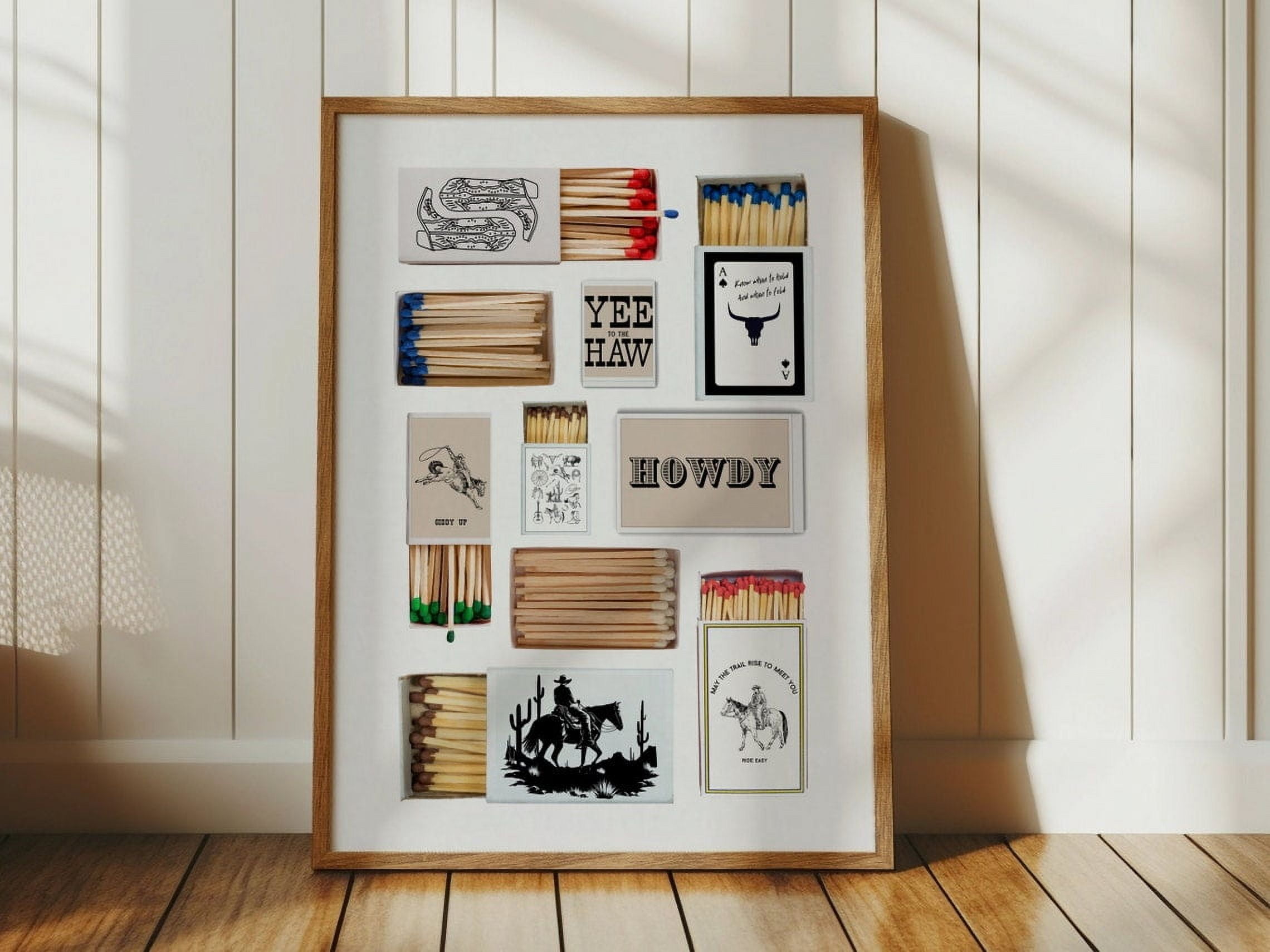 Kna Prints - Matchbox Print Western, Trendy Matches Poster, Vintage ...