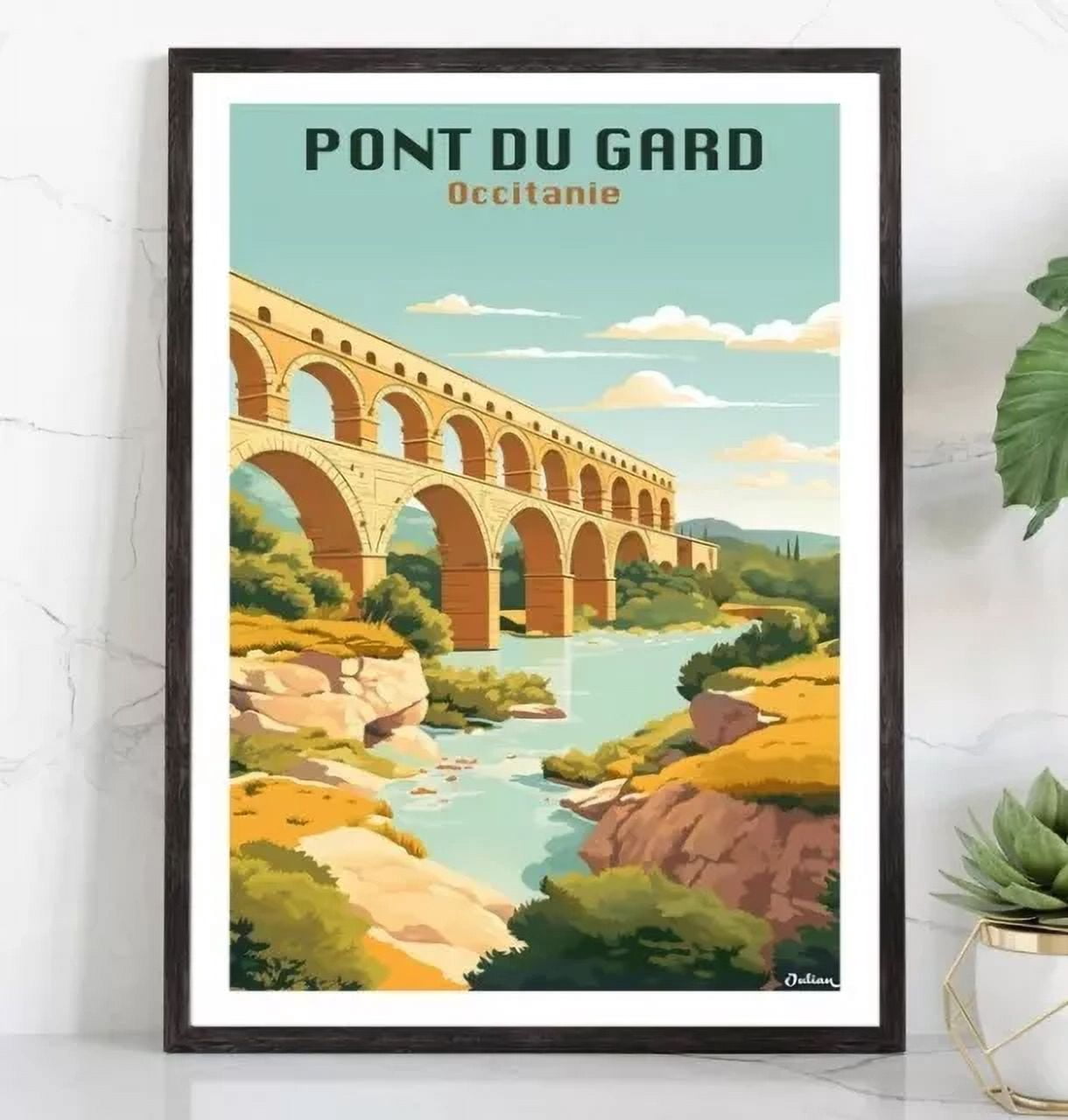 Kna Prints - Matte Posters, Pont Du Gard Travel Poster, Roman Aqueduct ...