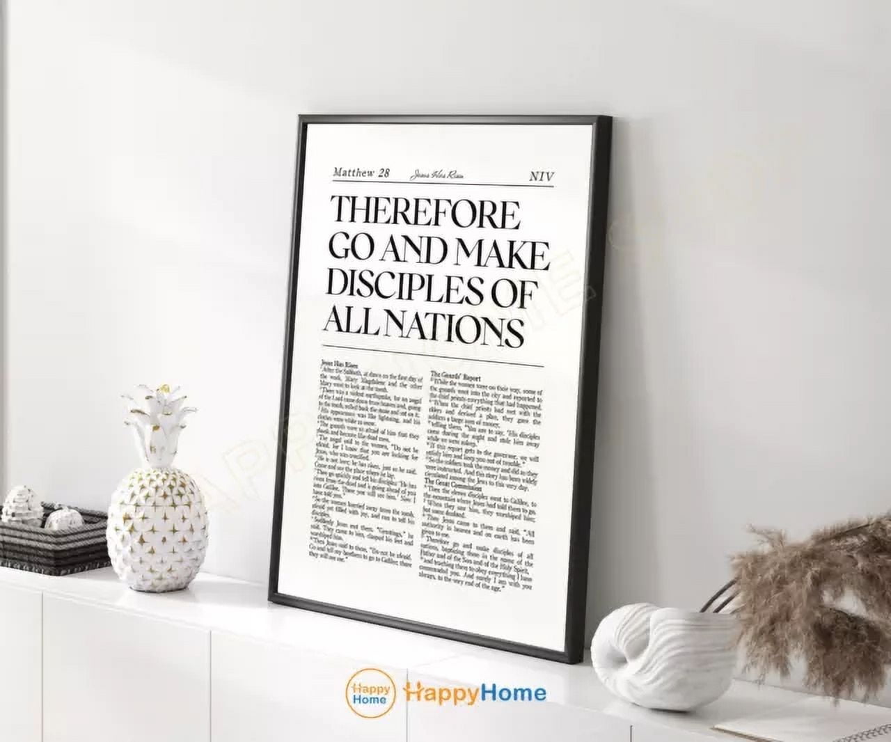 Kna Prints - Matthew 28 Niv Bible Verse Wall Art Scripture Prints ...