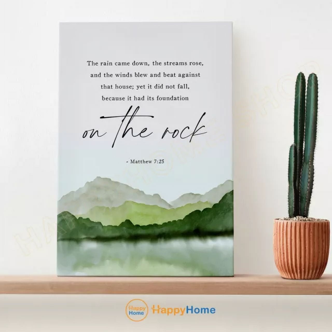 Kna Prints - Matthew 7:25 Bible Verse Wall Art Scripture Quotes ...