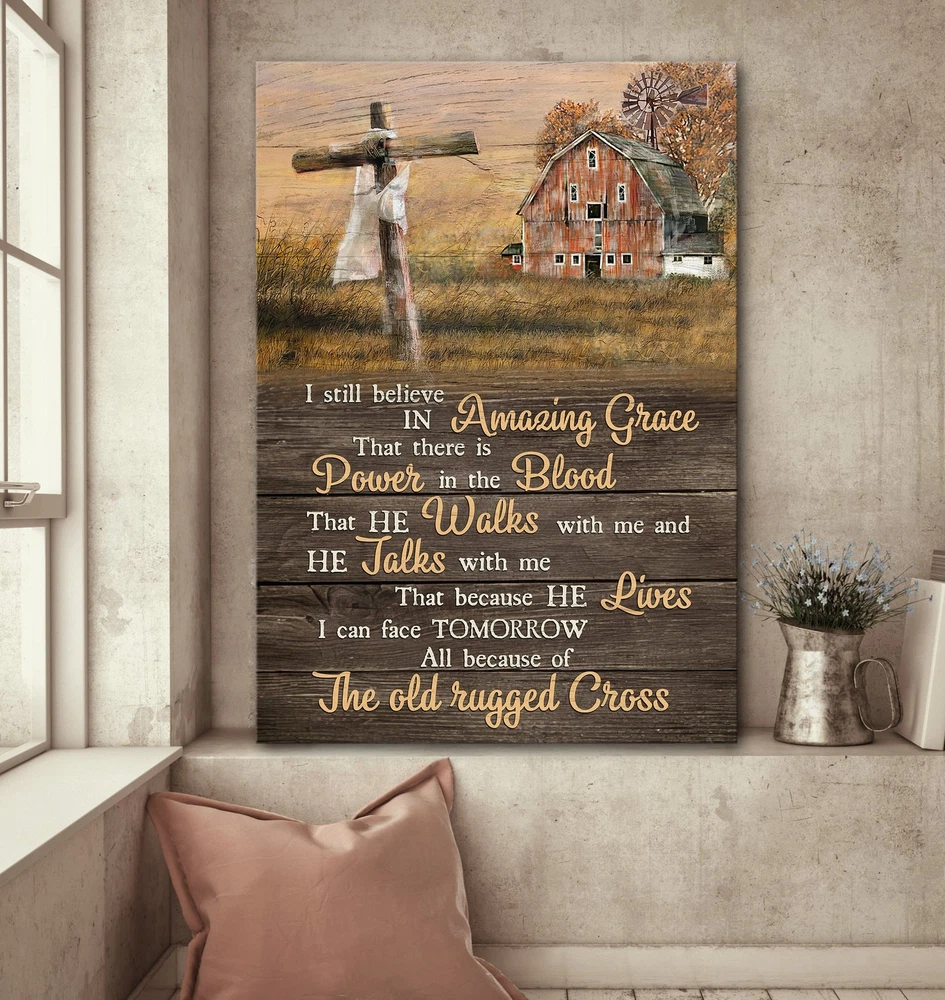 Kna Prints - Meadow Land, Wooden Cross, I Still Believe In Amazing ...