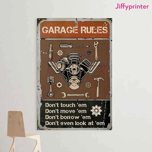 Kna Prints - Mechanic Garage Rules Prints Poster Wall Art Vertical For ...