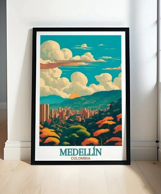 Kna Prints - Medellín Travel Art - Parque Arví Art - Medellín Skyline Art Print For Home Decor ...