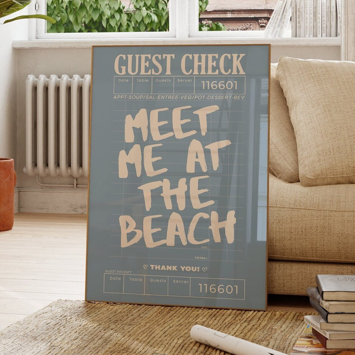 Kna Prints - Meet Me At The Beach Guest Check Print Trendy Coastal Wall ...