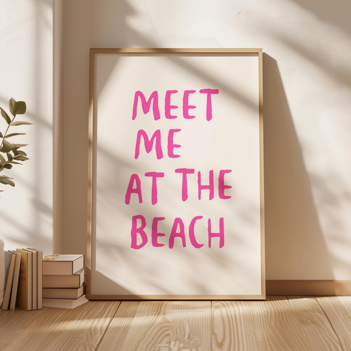 Kna Prints - Meet Me At The Beach Print Pink Coastal Wall Art, Coastal Cowgirl Decor, Summer ...