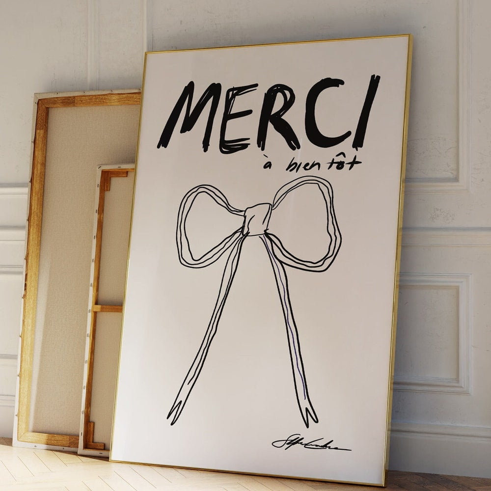 Kna Prints - Merci Print, Coquette Wall Art, Cottagecore Decor ...