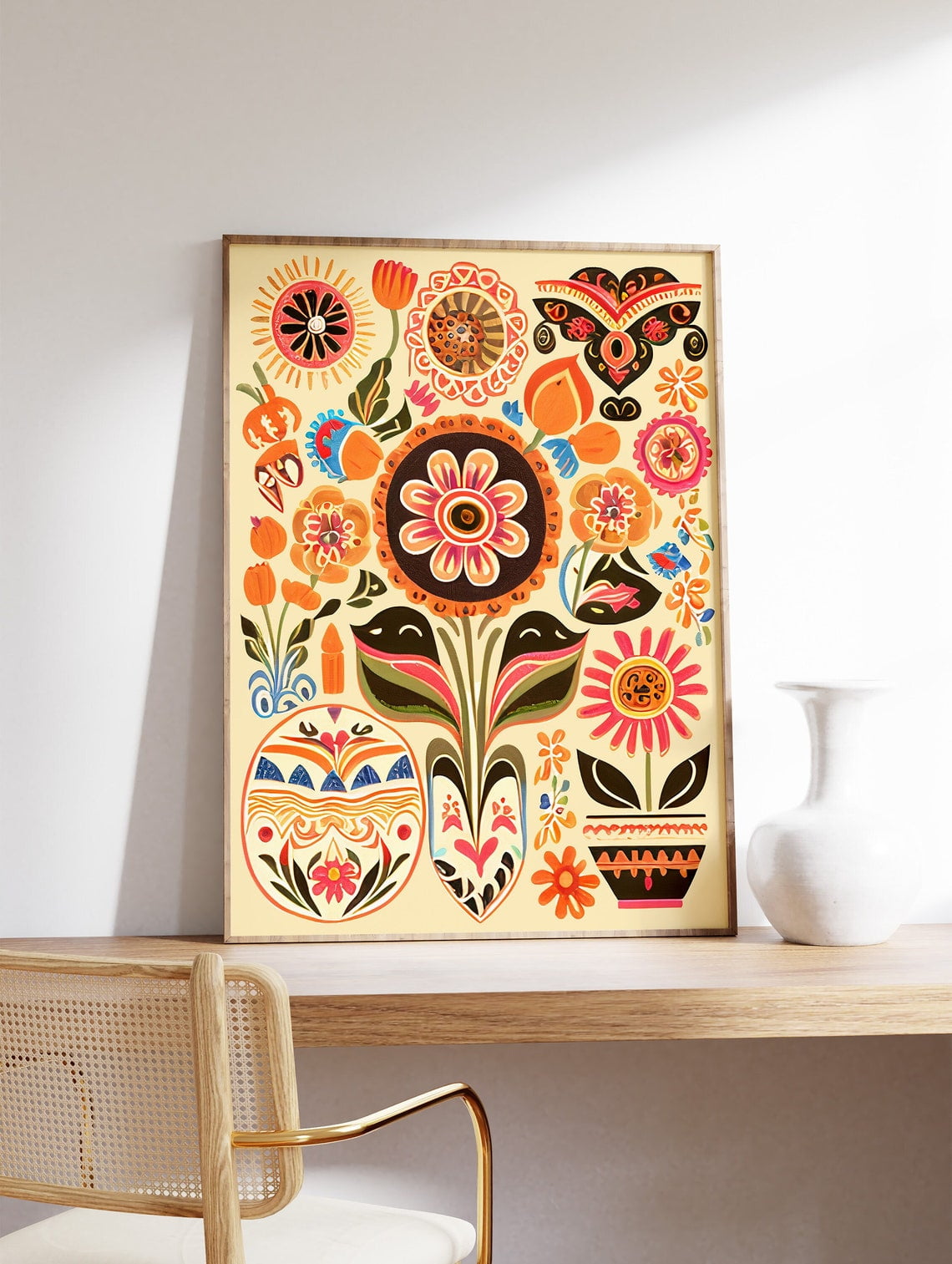 Kna Prints - Mexican Floral Poster, Mexican Art Print, Floral Wall Art ...