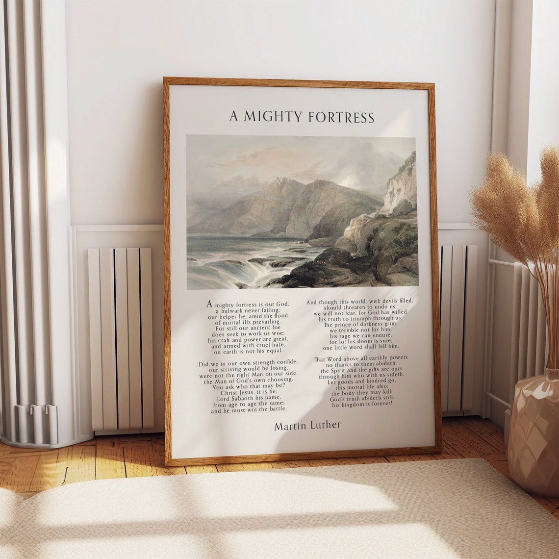 Kna Prints - A Mighty Fortress Music Sheet - Country Style Farmhouse Wall Decor - Nature ...