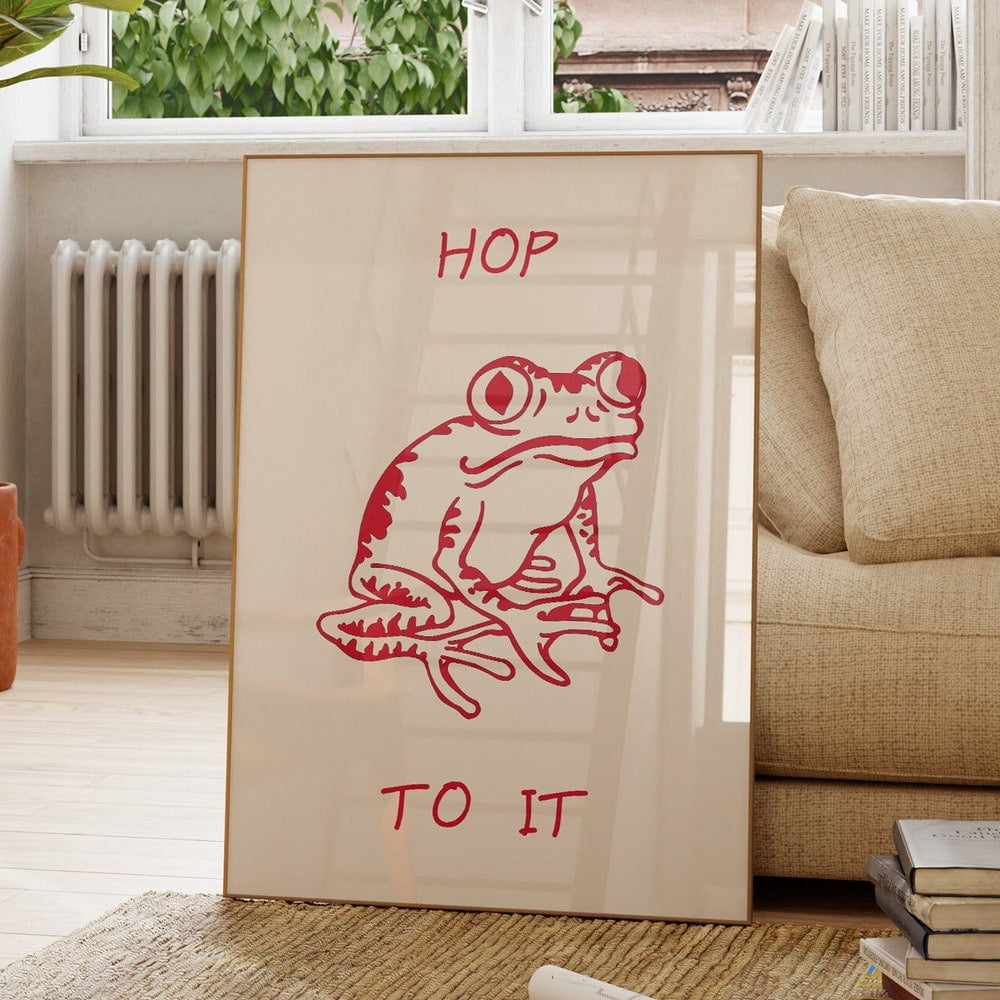 Kna Prints - Minimalist Frog Print Funny Frog Art Toad Wall Art Trendy ...