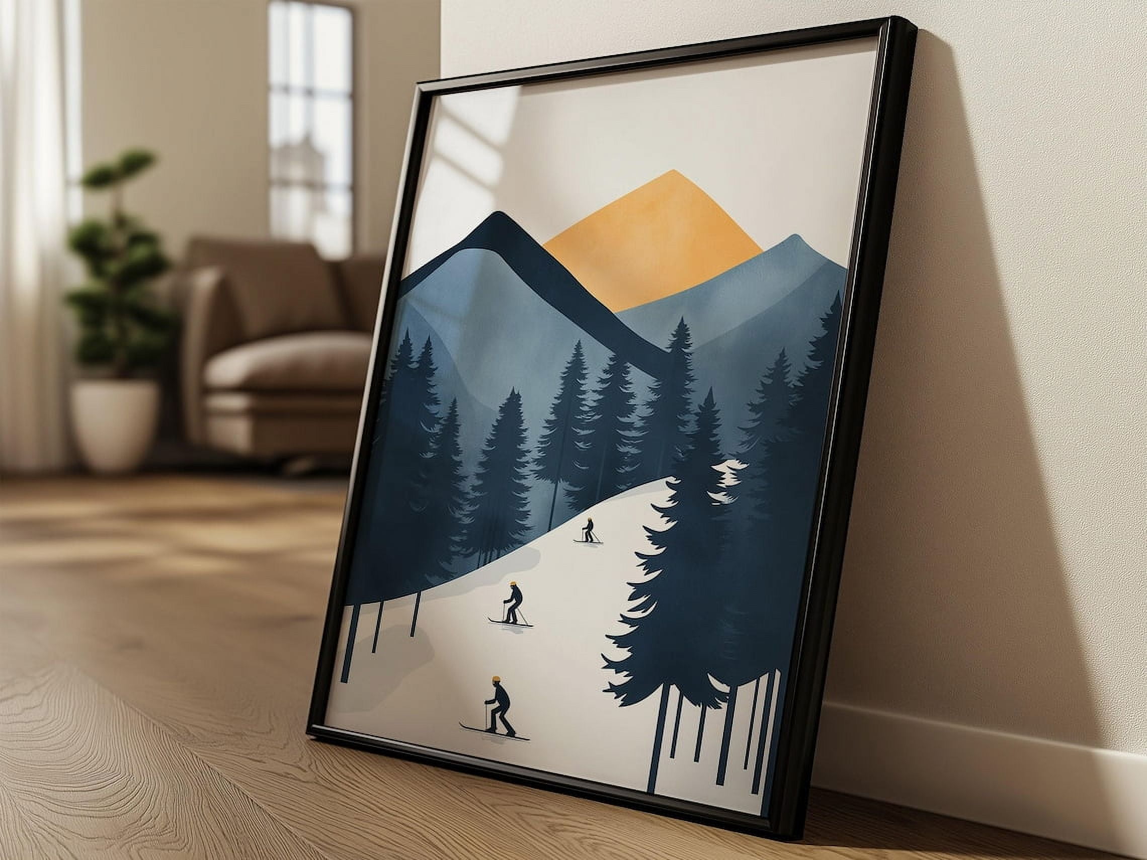 Kna Prints - Minimalist Skiing Wall Art, Winter Sports Print, Snowy ...