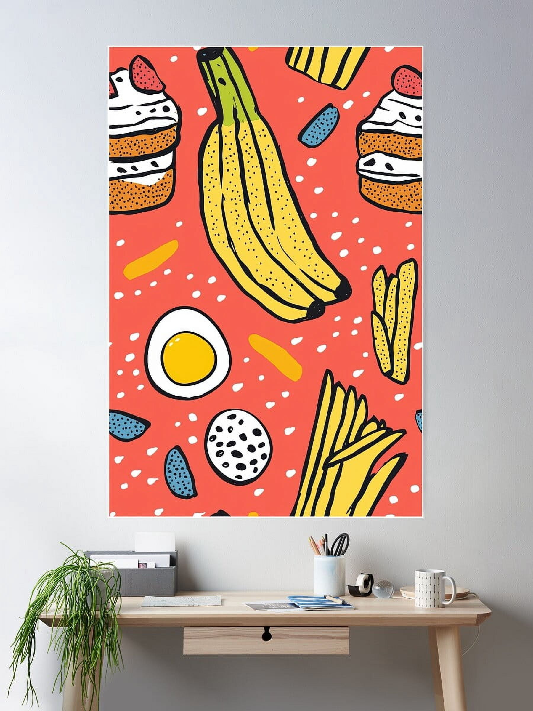 Kna Prints - Minimalist Yet Colorful Food-Themed Composition Poster ...