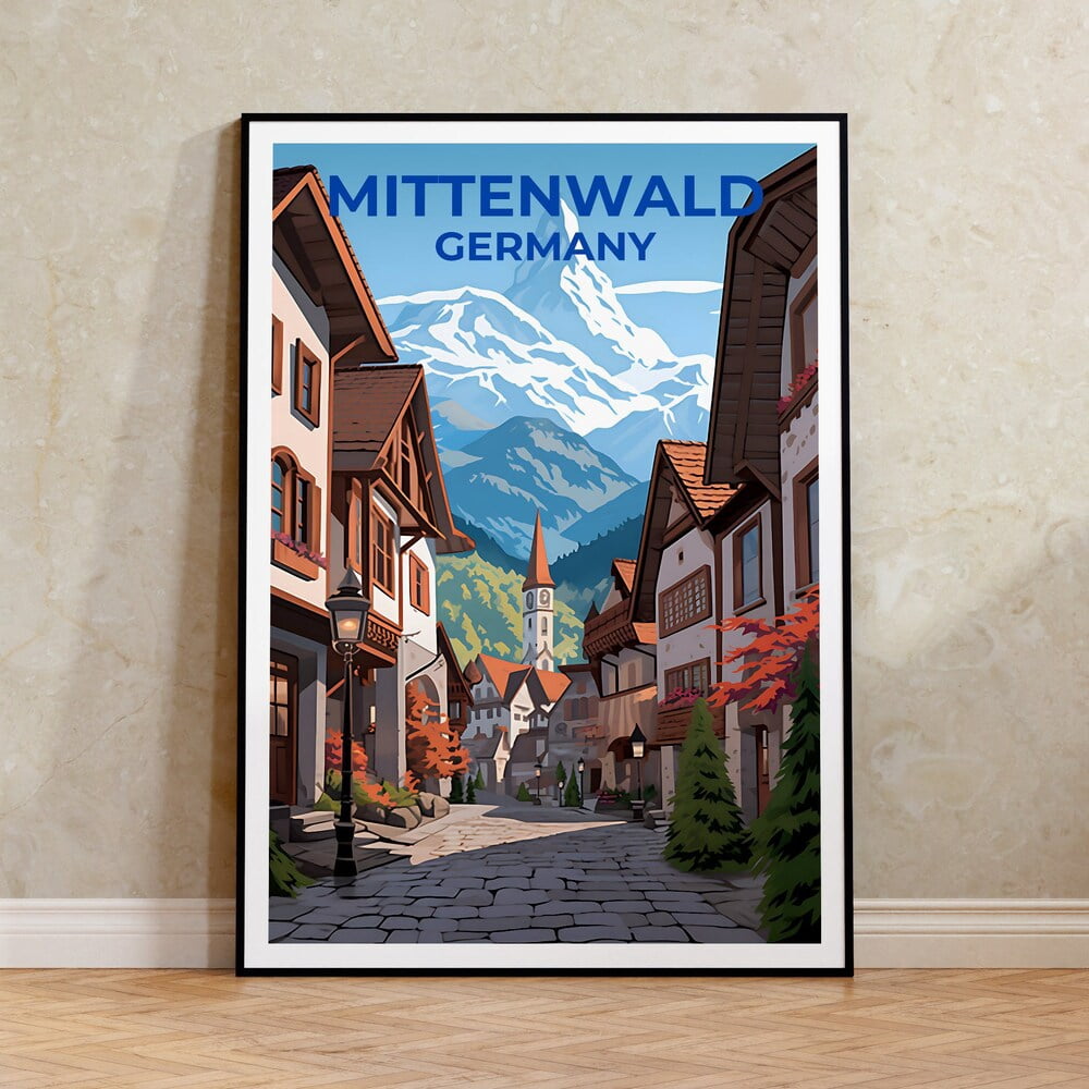 Kna Prints - Mittenwald Travel Poster, Germany Wall Art, Germany Print ...