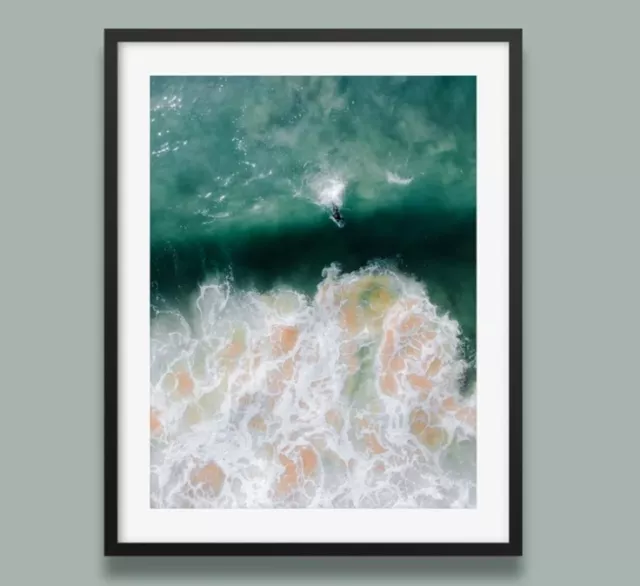 Kna Prints - Mona Vale Surfer Print, Ocean Wave Surfing Wall Art From Mona Vale Sydney For Home ...