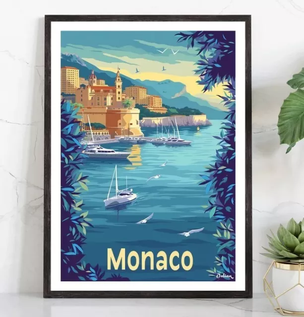 Kna Prints - Monaco, Monte Carlo | Travel Poster | Modern Wall Art For ...