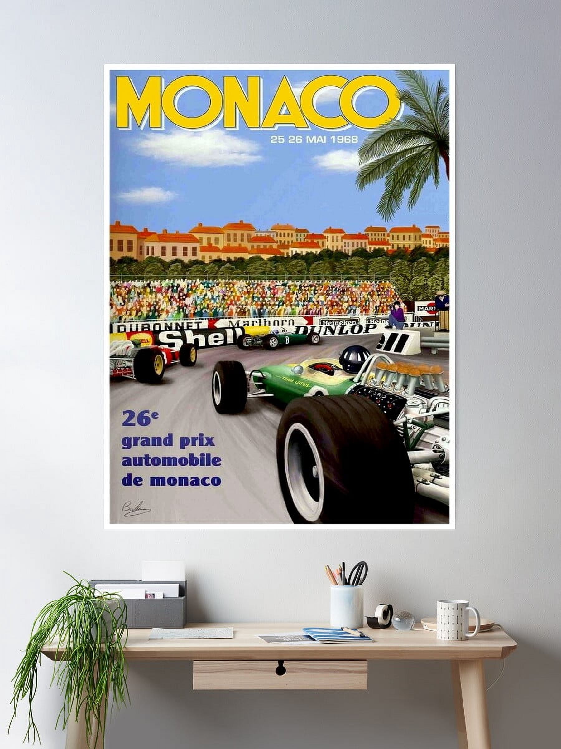 Kna Prints - Monaco : Vintage 1968 Grand Prix Auto Racing Print Poster ...