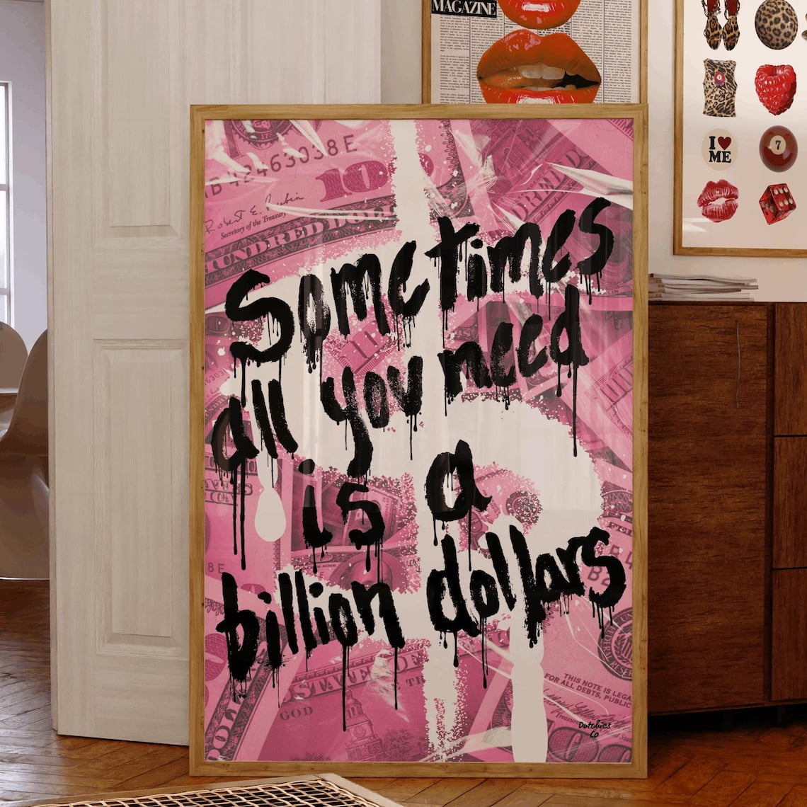 Kna Prints - Money Poster, Typography Print, 70S Print, Living Room ...