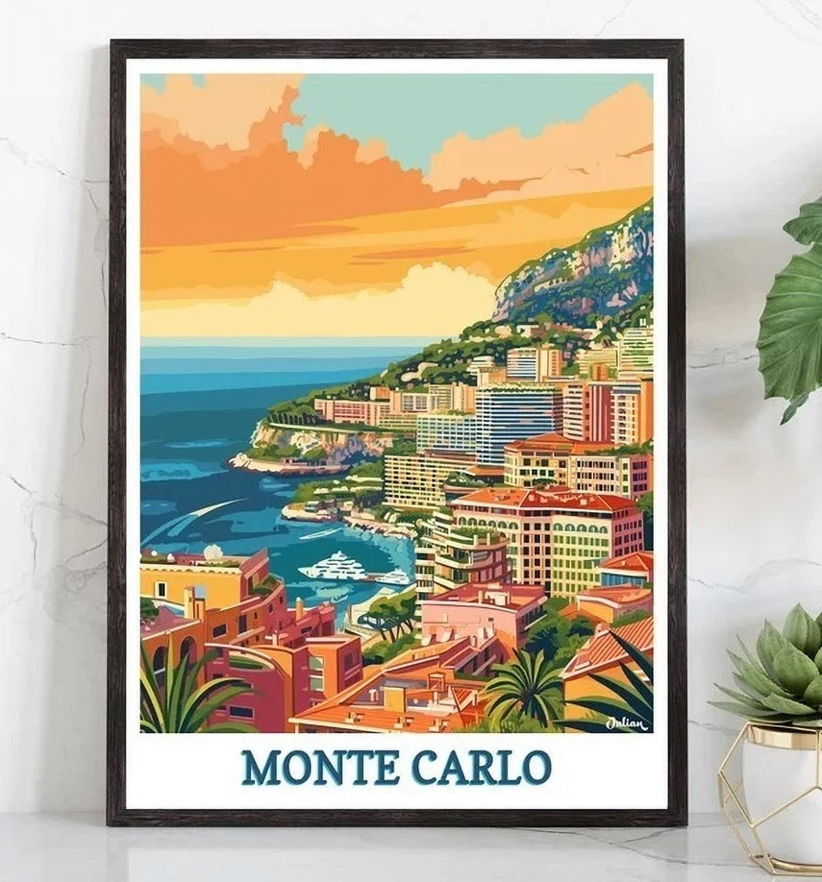 Kna Prints - Monte Carlo | Travel Poster | Modern Wall Art For Home ...