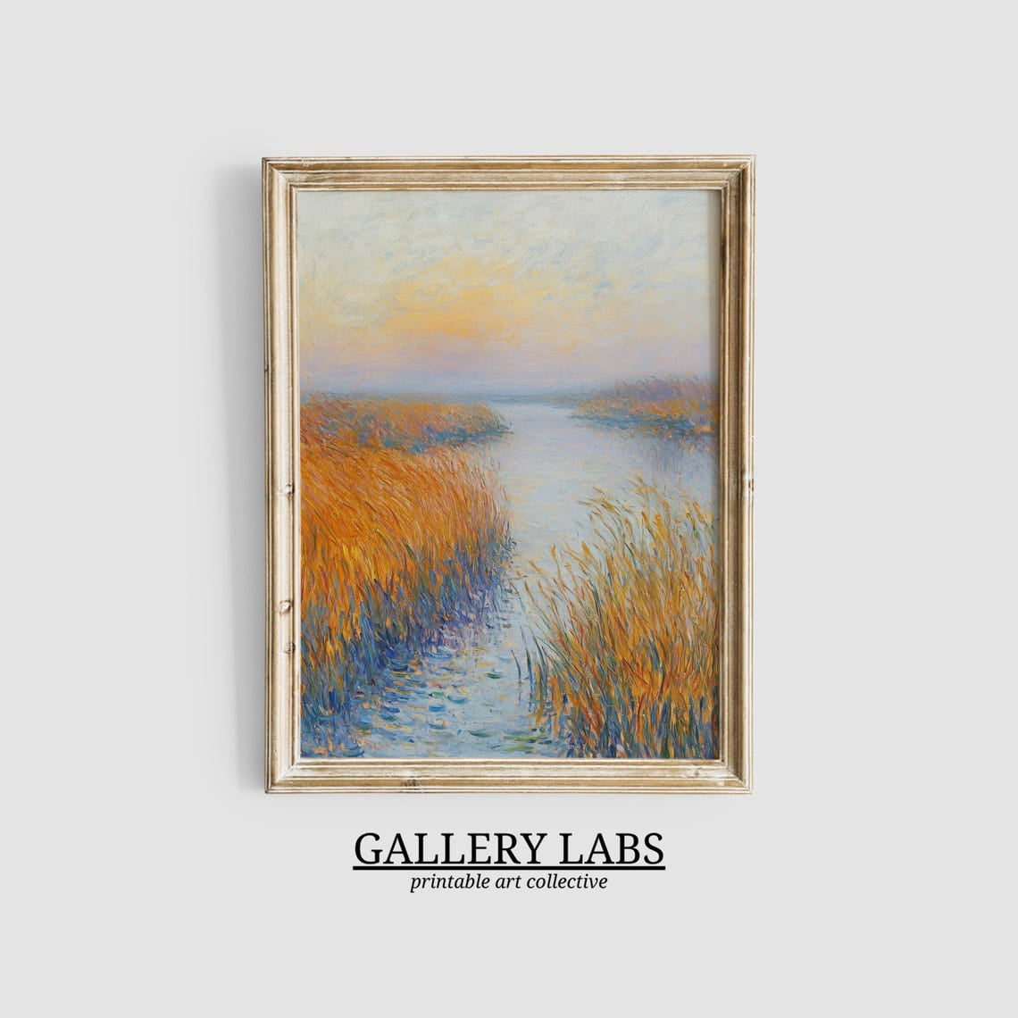 Kna Prints - Moody Marsh Painting Â€¢ Antique Wetlands Art Â ...