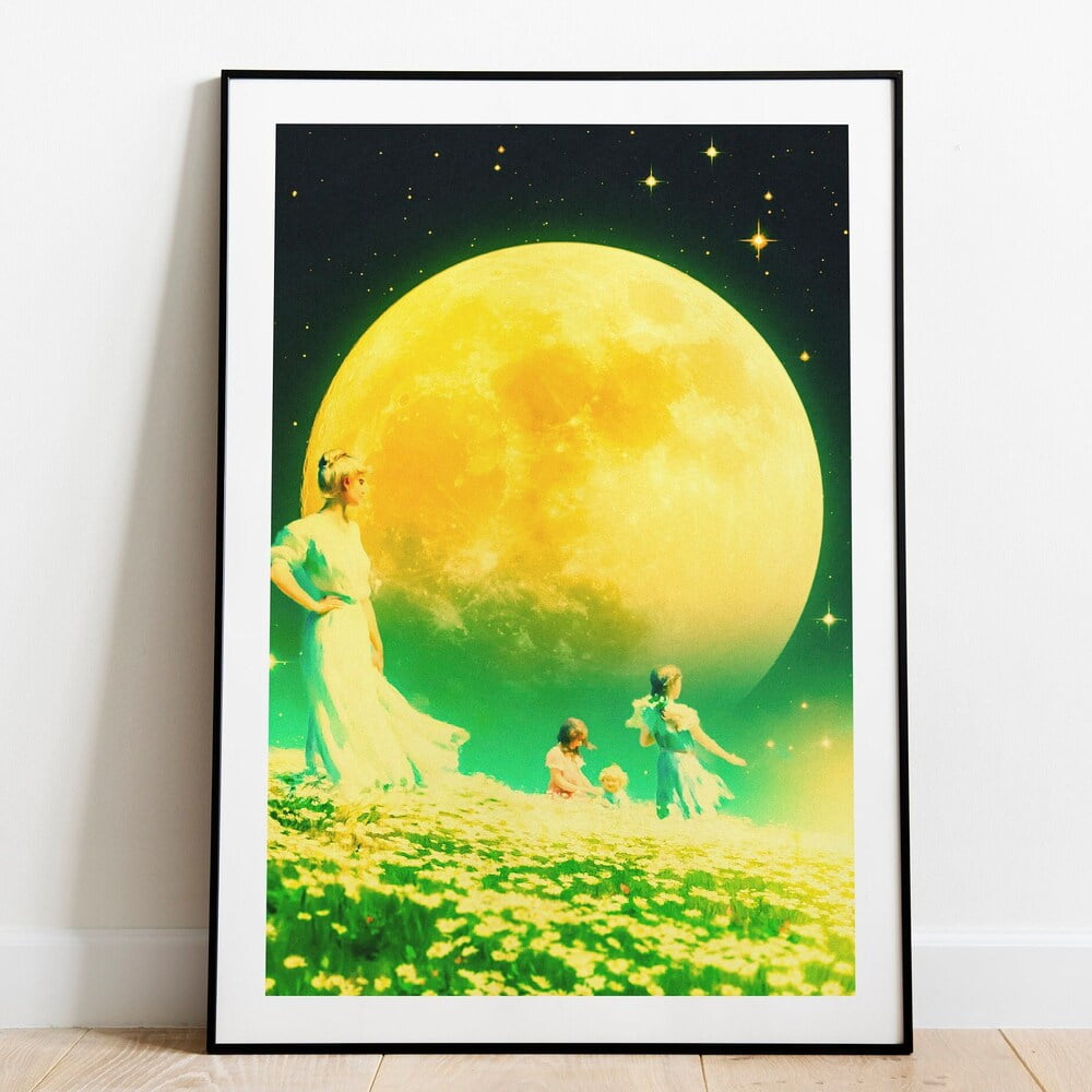 Kna Prints - Moon Fields, Retro Futuristic Sci-Fi, Vintage Collage Art, Space Art, Surreal Decor ...
