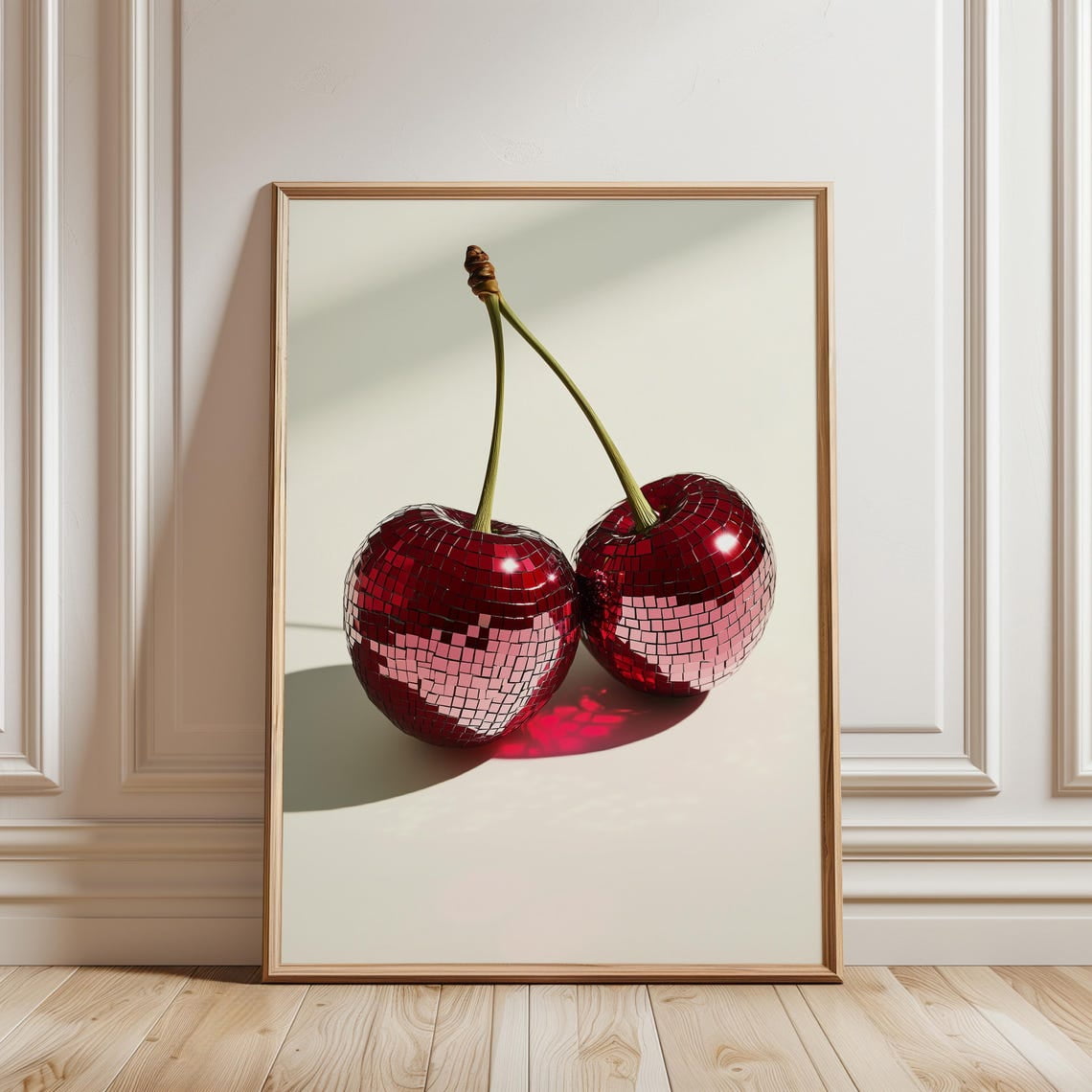 Kna Prints - Mosaic Cherries Art Print, Disco Cherries Print, Cherry ...