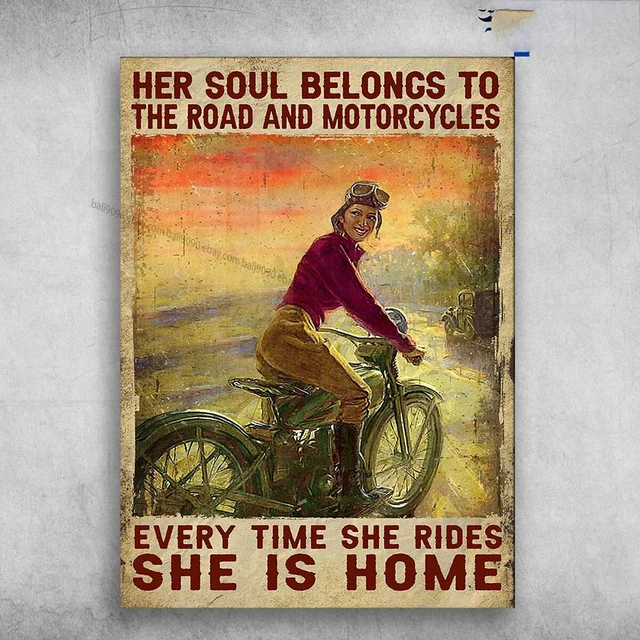 Kna Prints - Motorbike Lover, Lady Riding - Her Soul Belongs To, The ...
