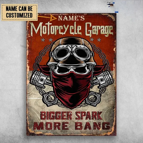 Kna Prints - Motorcycle Garage, Bigger Spark, More Bang, Motorcycle ...