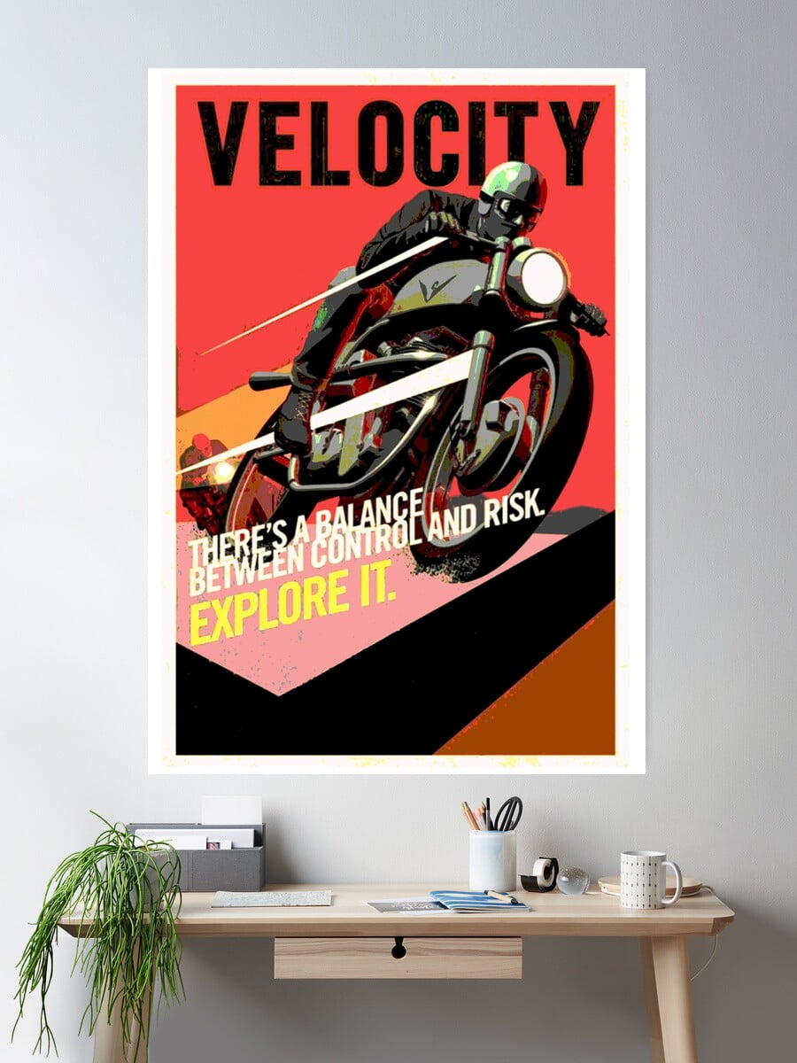 Kna Prints - Motorcycle Poster 'Velocity' Poster , UNFRAMED-8x12 ...