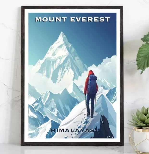 Kna Prints - Mount Everest, Himalayas | Travel Poster | Modern Wall Art ...
