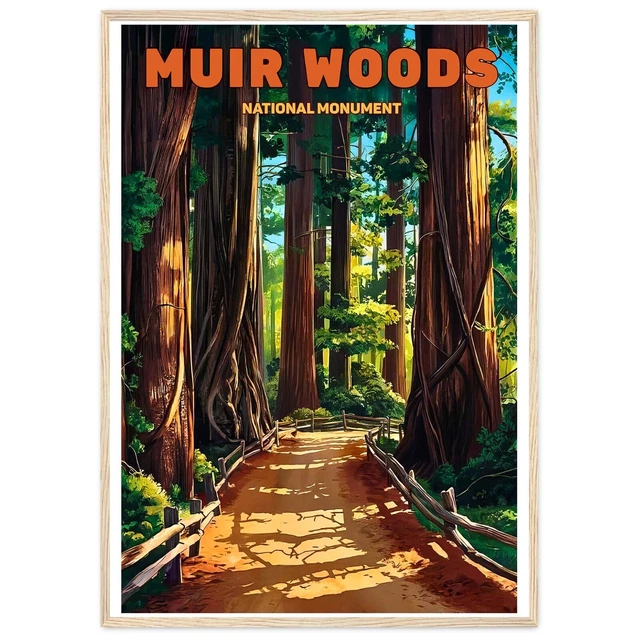 Kna Prints - Muir Woods Vintage Travel Poster Muir Woods Print ...