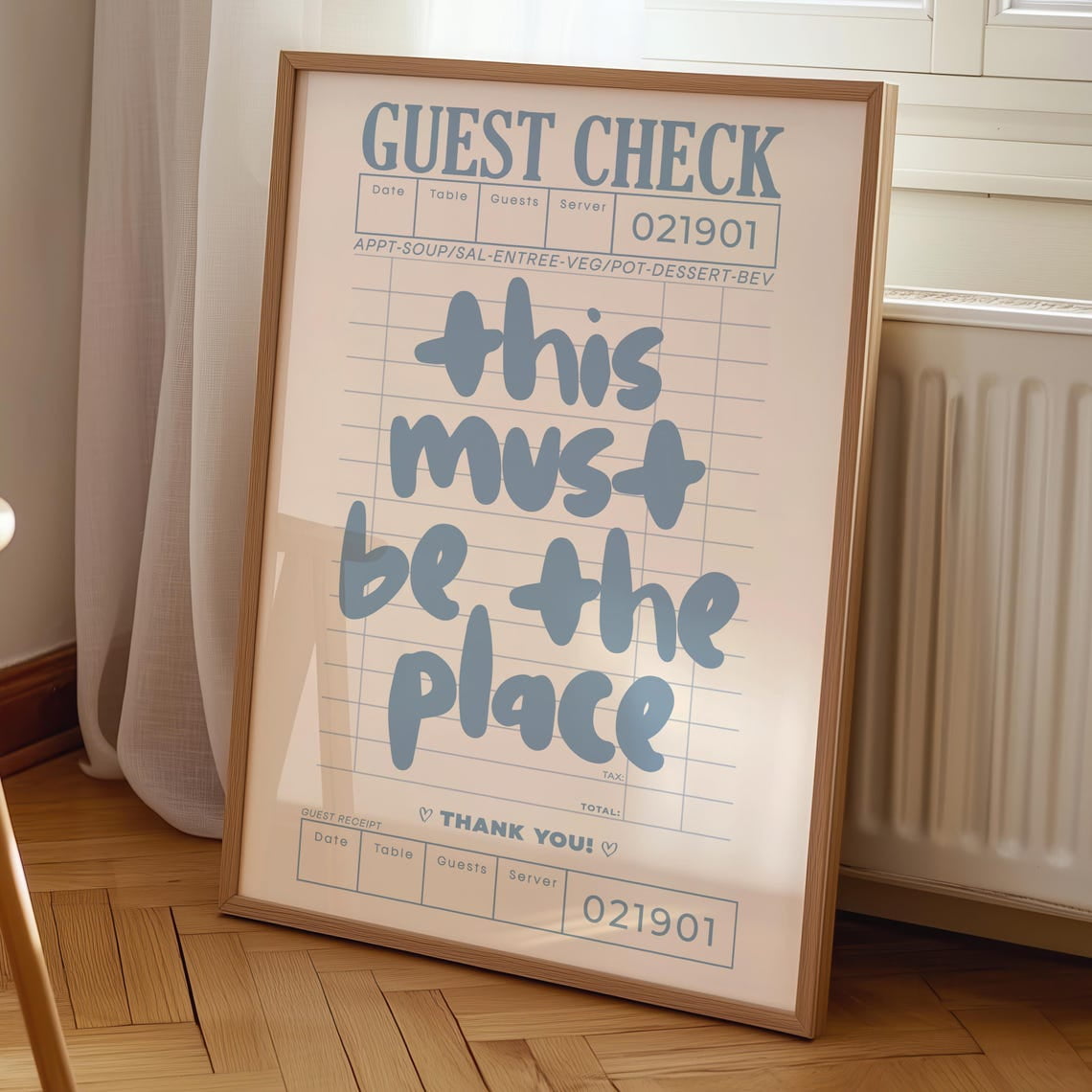 Kna Prints - This Must Be The Place , Guest Check Wall Art, Typography ...