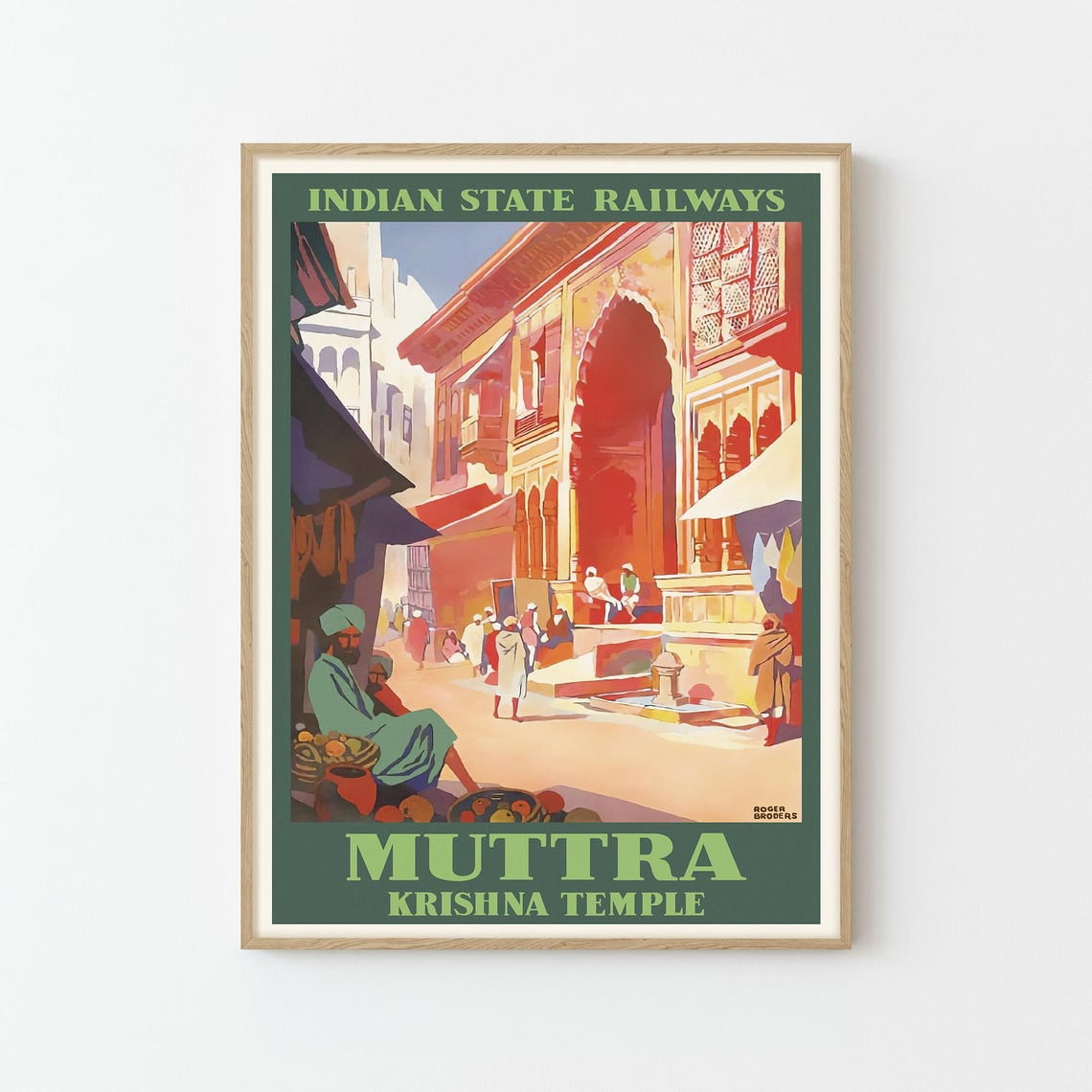 Kna Prints - Muttra Krishna Temple India Vintage Travel Art Print Home ...