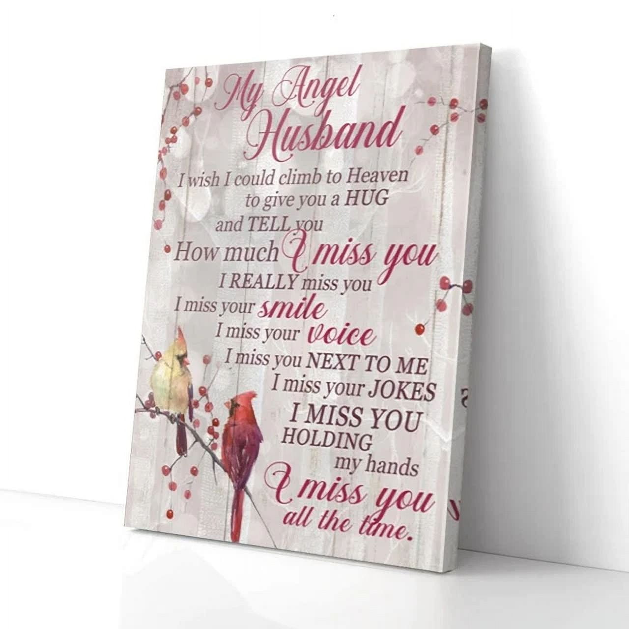 Kna Prints - My Angel Husband Cardinal Love, Wall Art Wall Art Print ...