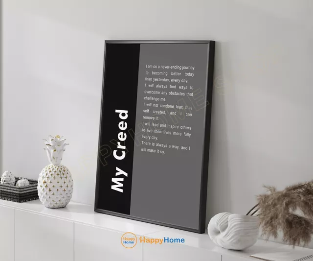 Kna Prints - My Creed Wall Art Motivational Quotes Inspirational Prints ...