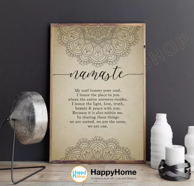Kna Prints - Namaste Definition Wall Art Namaste Sign Meditation Print ...
