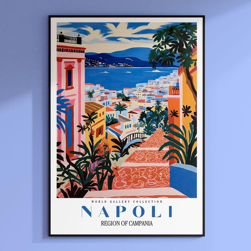 Kna Prints - Napoli Travel Poster, Naples Italy Poster, City Skyline ...