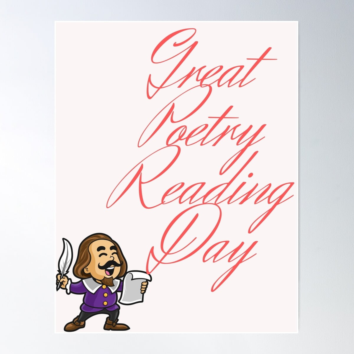 Kna Prints - National Great Poetry Reading Day Poster , UNFRAMED-8x12 ...