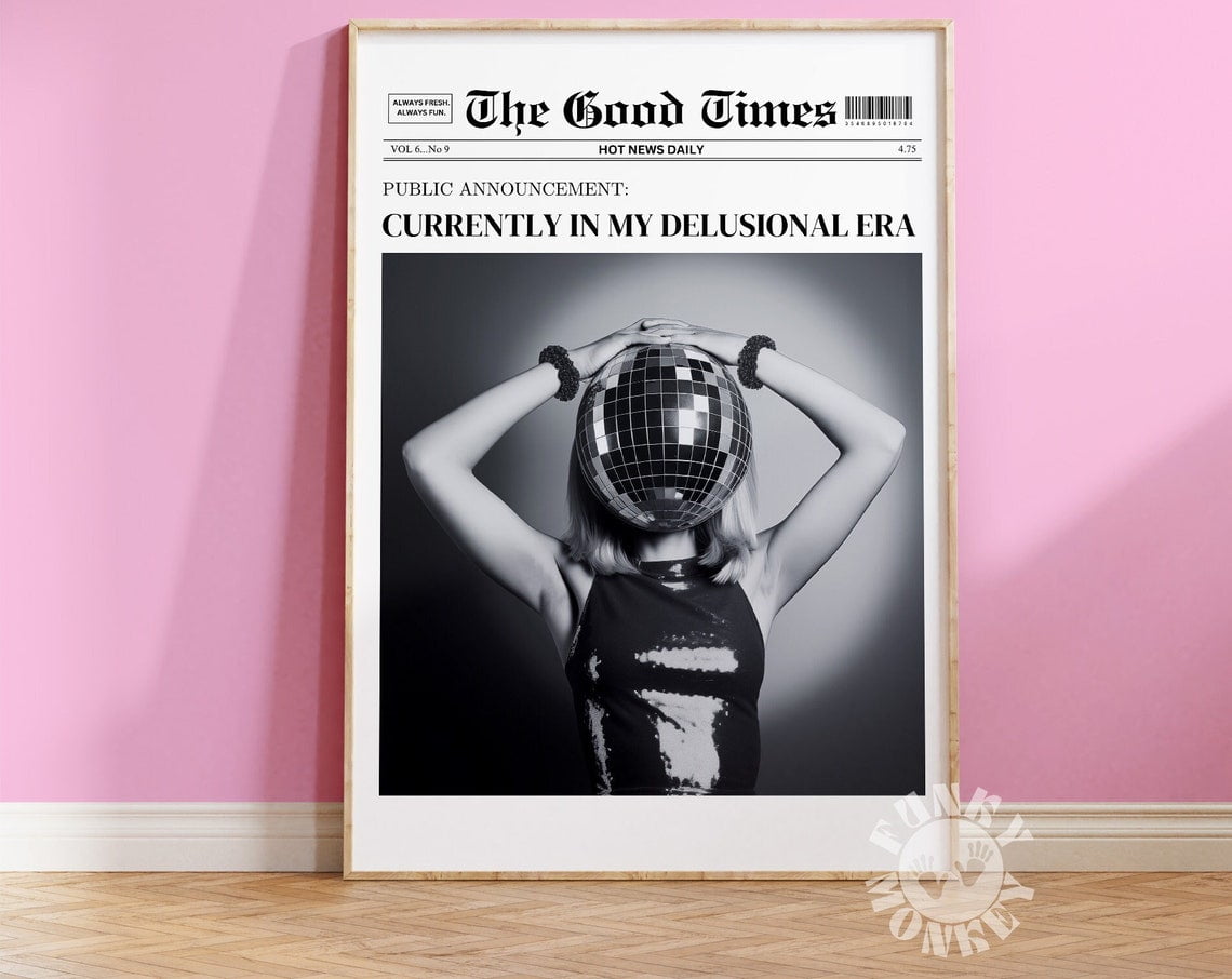Kna Prints - Newspaper Headline Print, Delusional Era Poster, Trendy ...