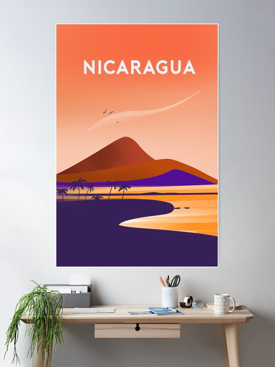 Kna Prints - Nicaragua Travel Poster Poster Wall Art, Modern Wall Decor ...
