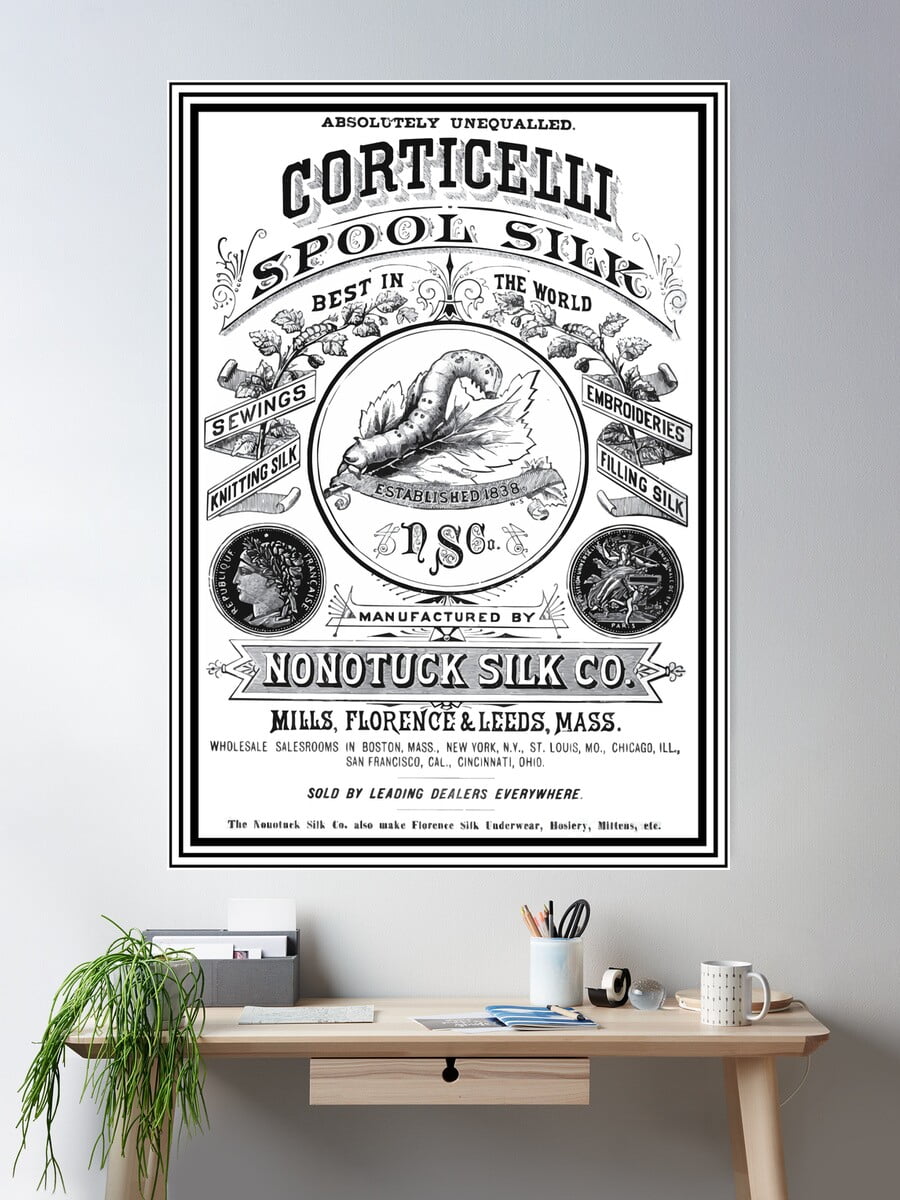 Kna Prints - Nonotuck Silk Co. Newspaper Ad Poster Wall Art, Modern ...