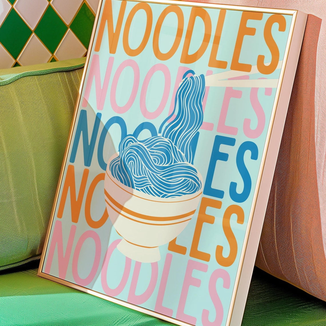 Kna Prints - Noodle Bowl Print, Ramen Poster, Asian Food Kitchen Wall ...