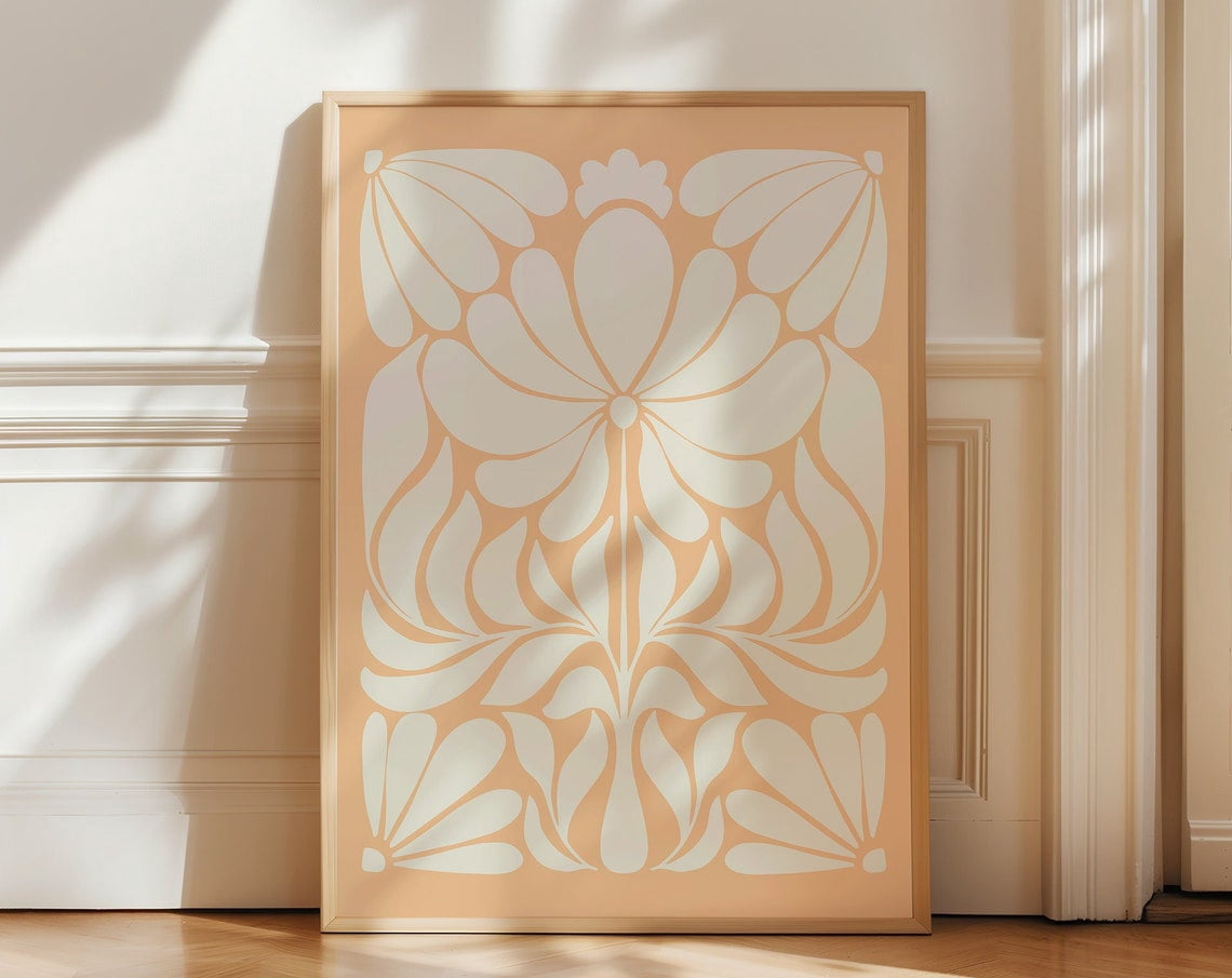 Kna Prints - Norway Folk Art, Peach Fuzz Wall Art, Digital Print ...